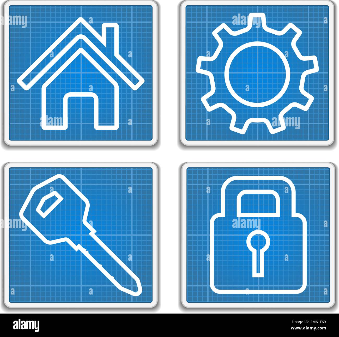 Blueprint icons hi-res stock photography and images - Alamy