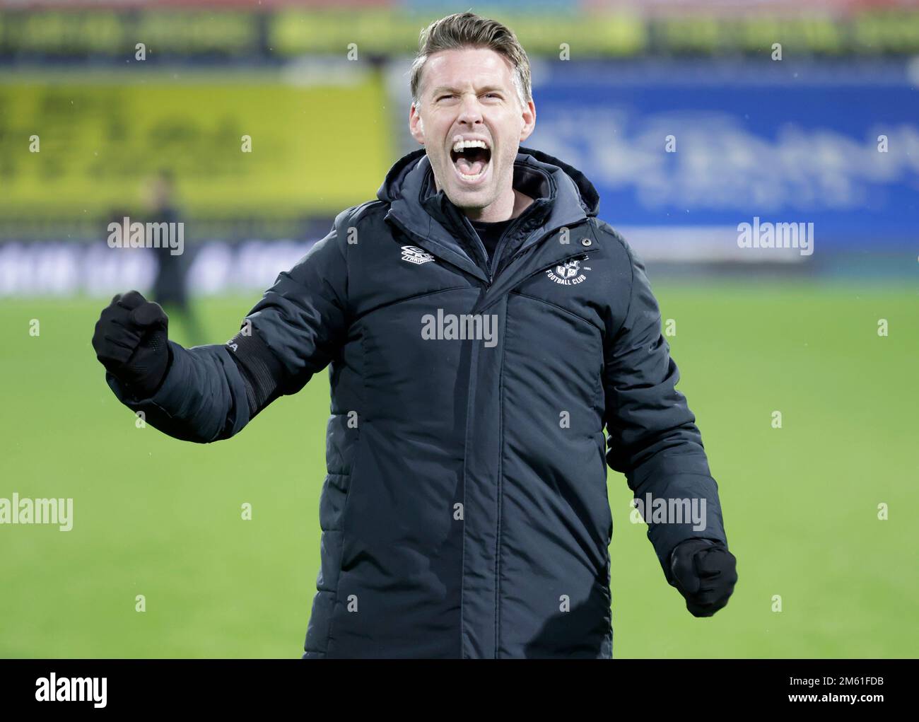 Luton Town manager Rob Edwards celebrates after the Sky Bet ...