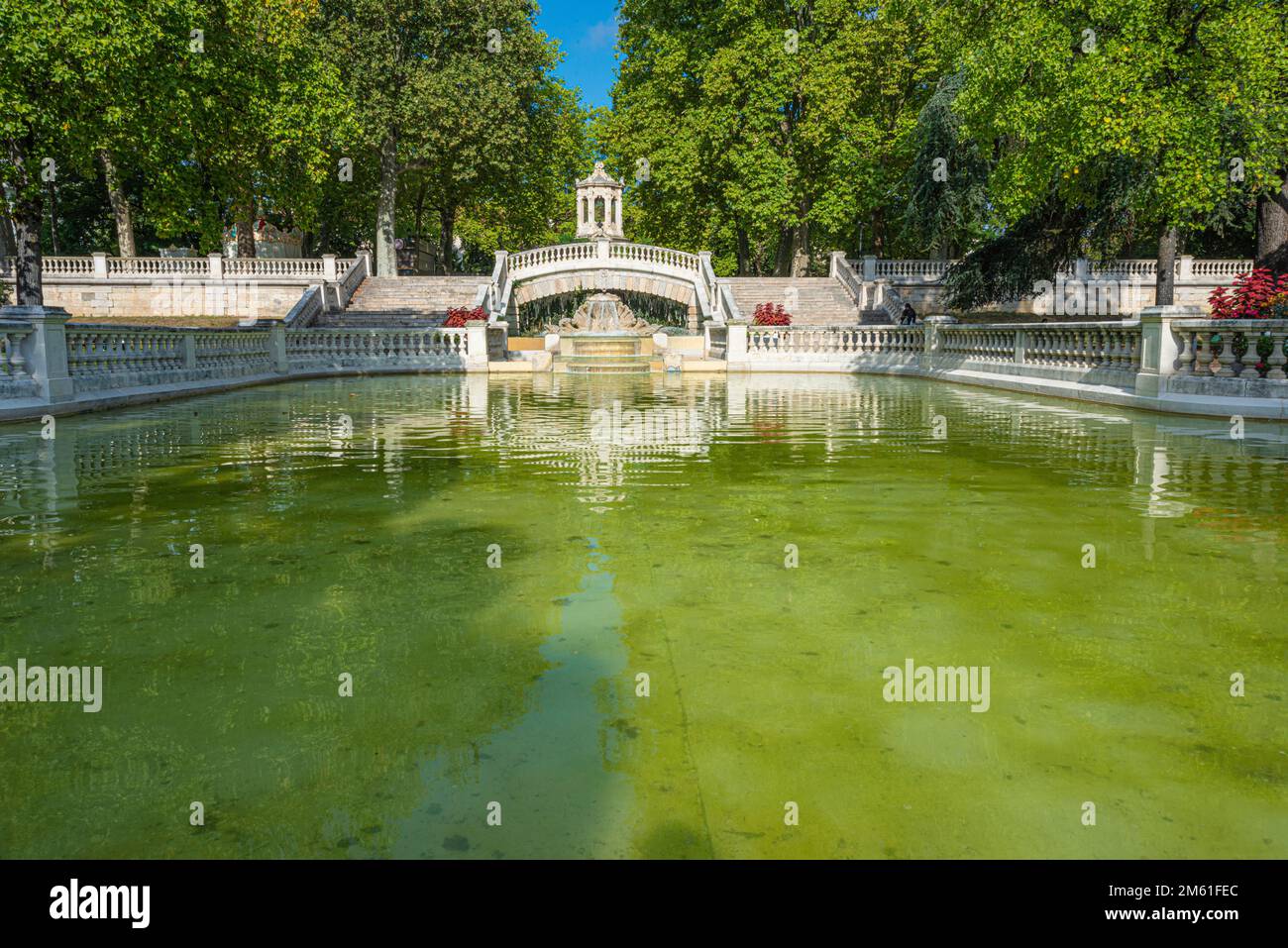 Fountain and reflecting pool in Jardin Darcy, Dijon, France Stock Photo ...