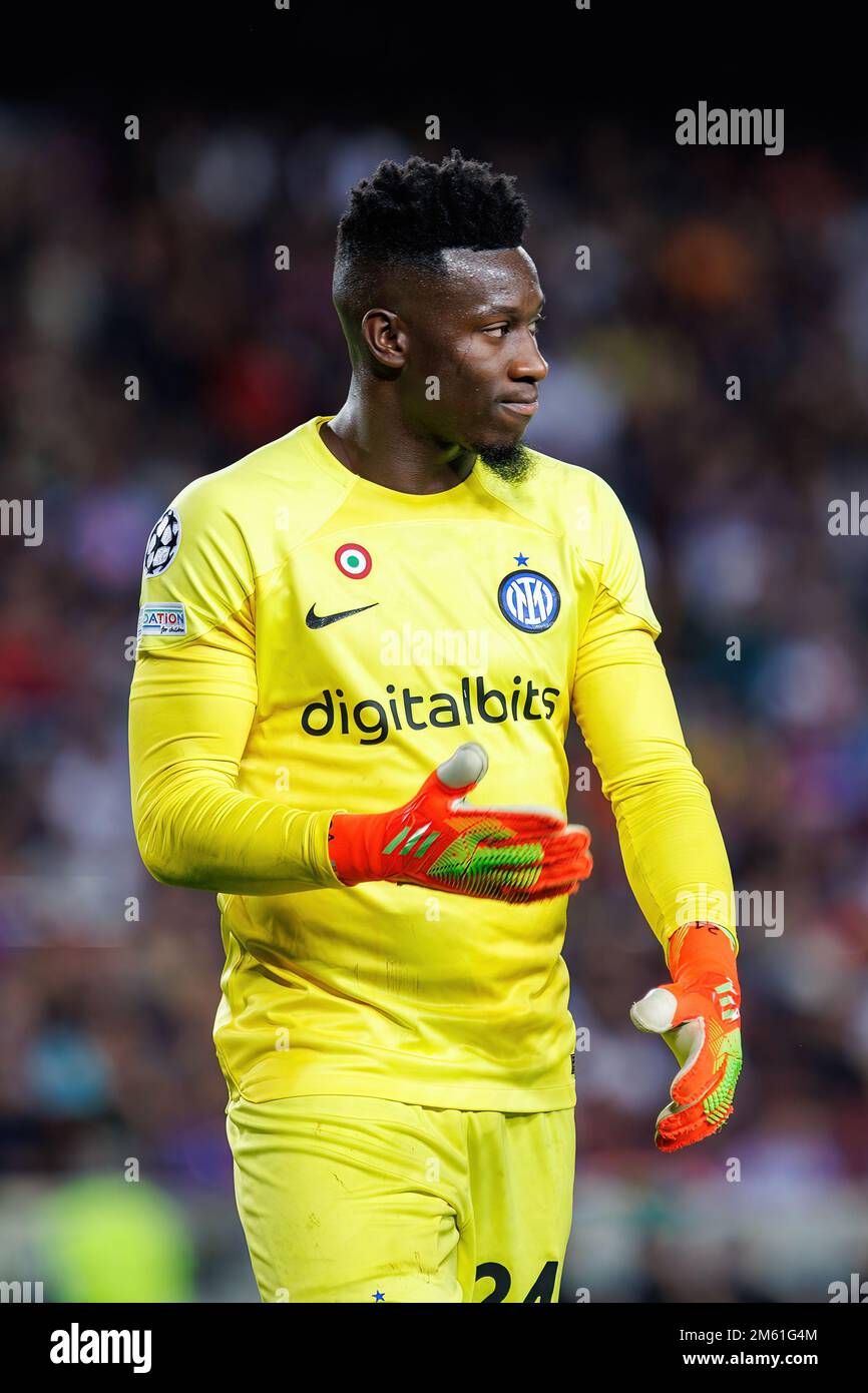 BARCELONA - OCT 13: Andre Onana in action during the Champions League ...