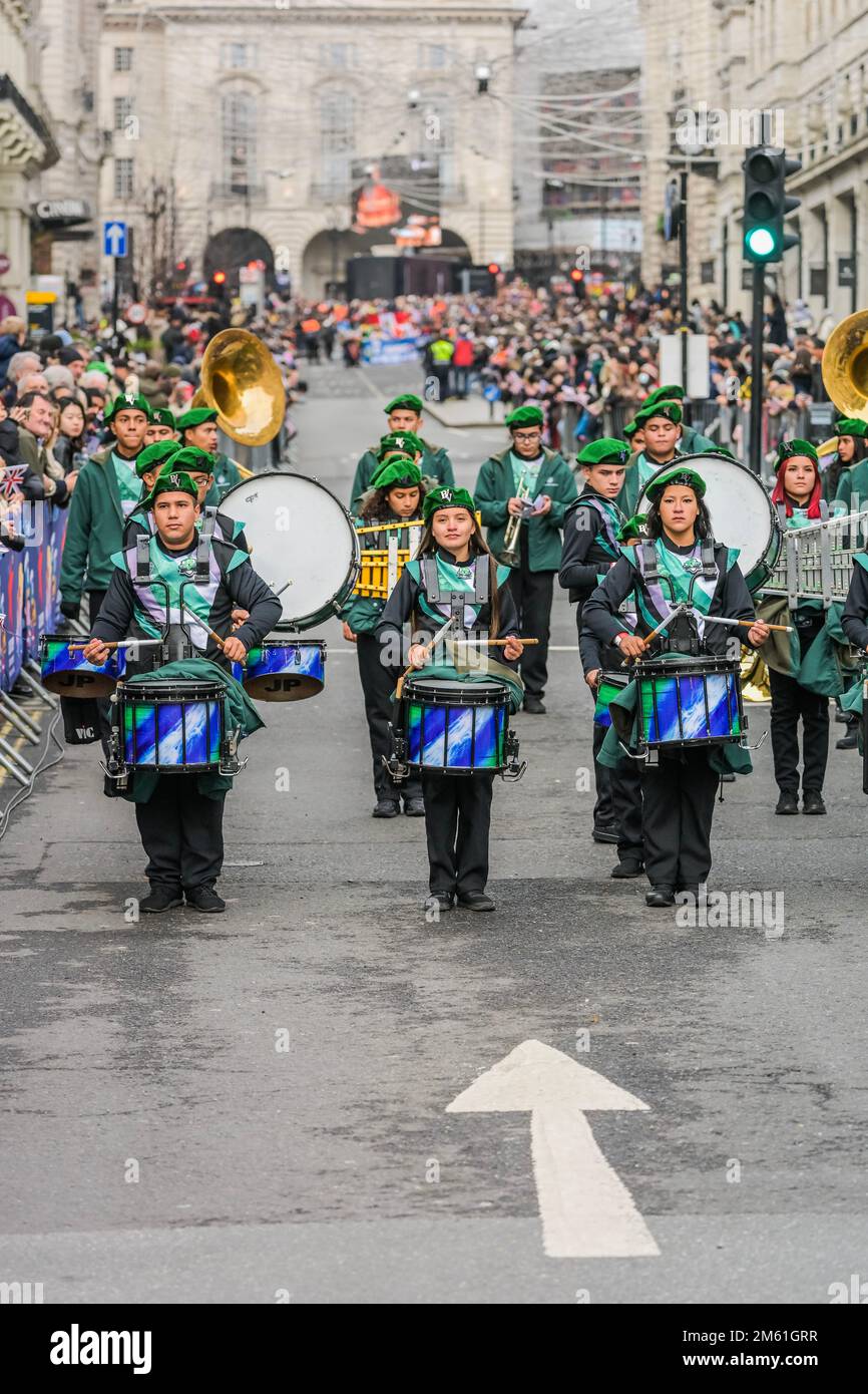 London, UK. 1st Jan, 2023. The London New Year's Day Parade marks the start of the New Year ...