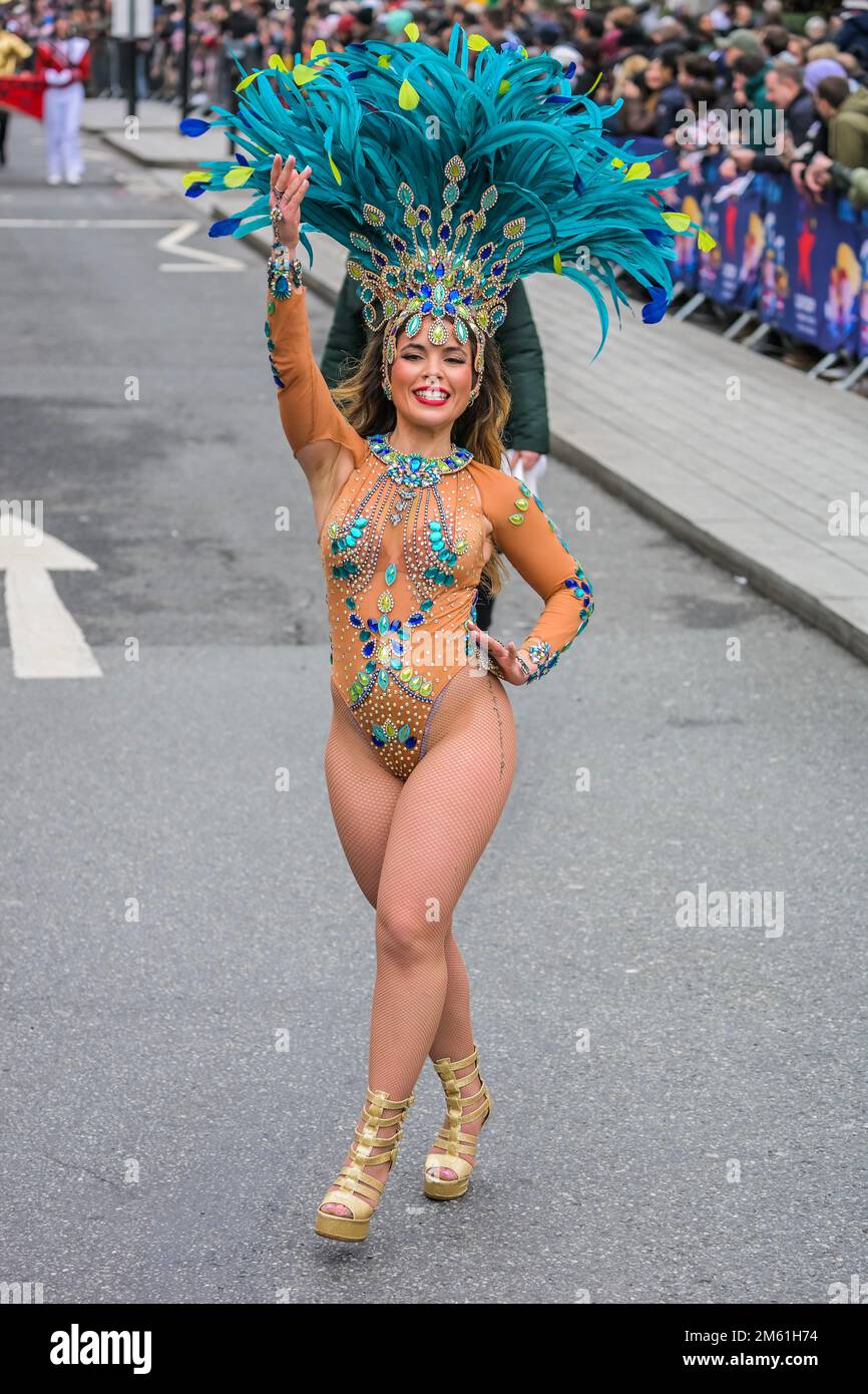 London, UK. 1st Jan, 2023. The London New Year's Day Parade marks the start of the New Year ...