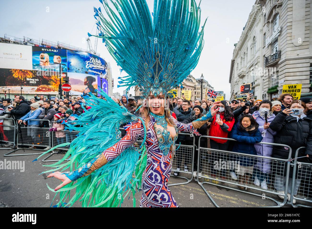 London, UK. 1st Jan, 2023. The London New Year's Day Parade marks the start of the New Year ...