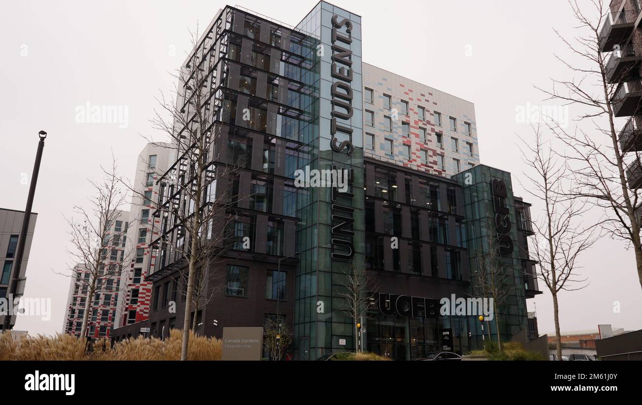 Unite Students building in Wembley - LONDON, UK - DECEMBER 20, 2022 ...