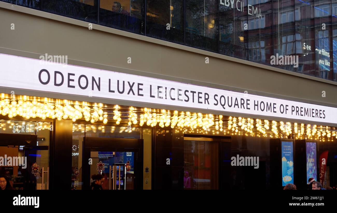 Odeon Luxe Leicester Square movie theatre - LONDON, UK - DECEMBER 20 ...