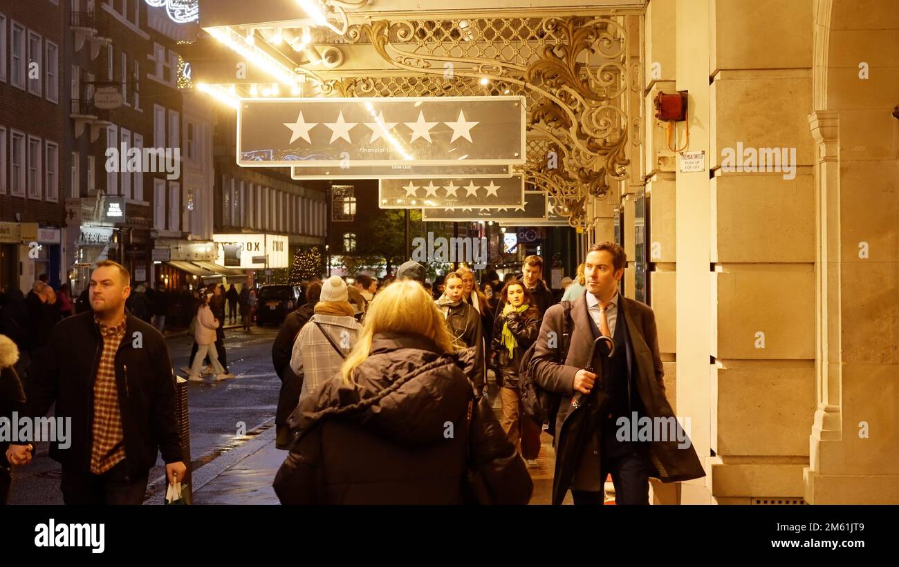 Theatre district in London is a busy place - LONDON, UK - DECEMBER 20 ...