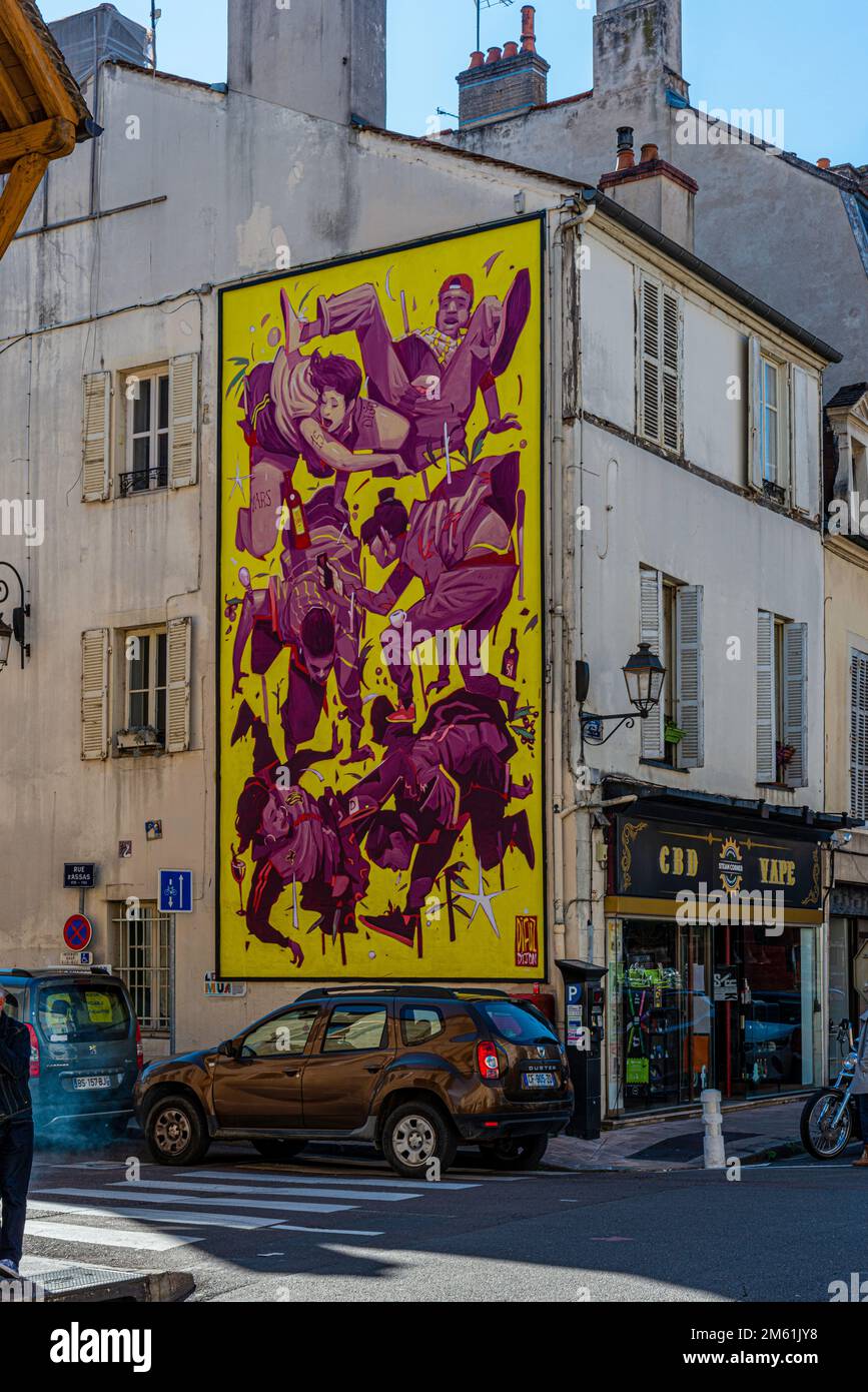 Street Mural in Dijon France Stock Photo - Alamy