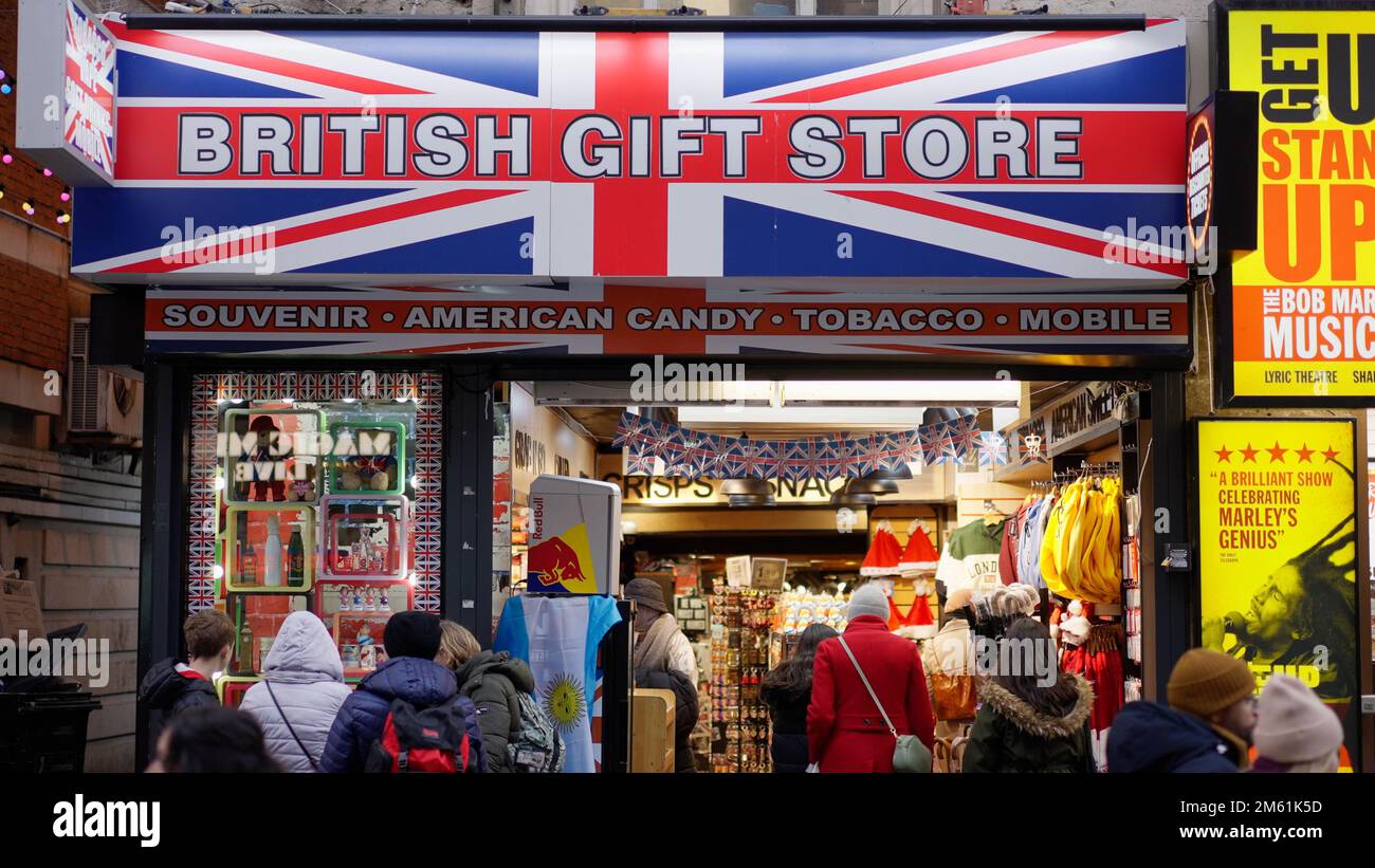 British Gift Store at Leicester Square London - LONDON, UK - DECEMBER ...
