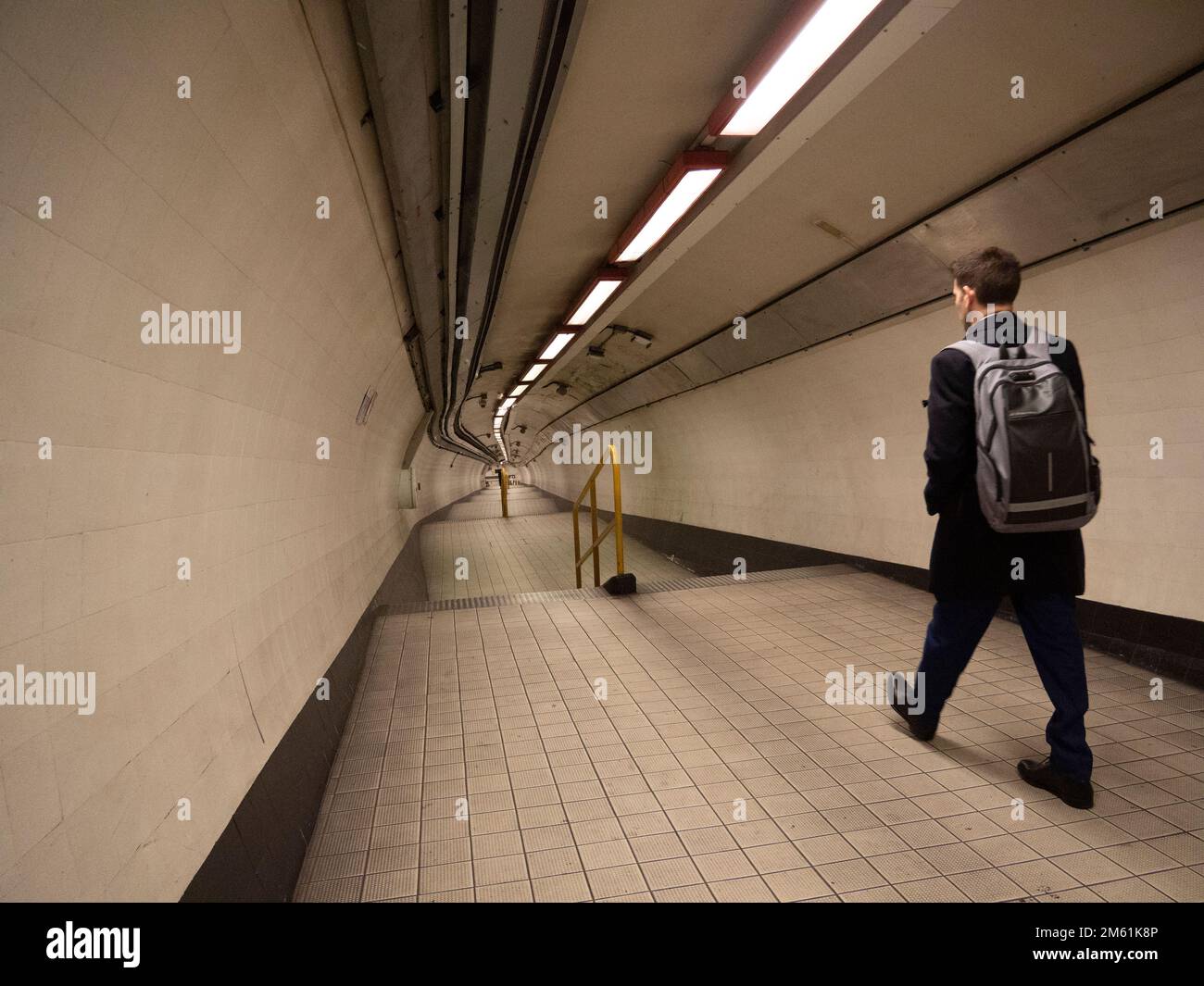 London UK Tunnel at Bank Station leading to the The Waterloo and City ...
