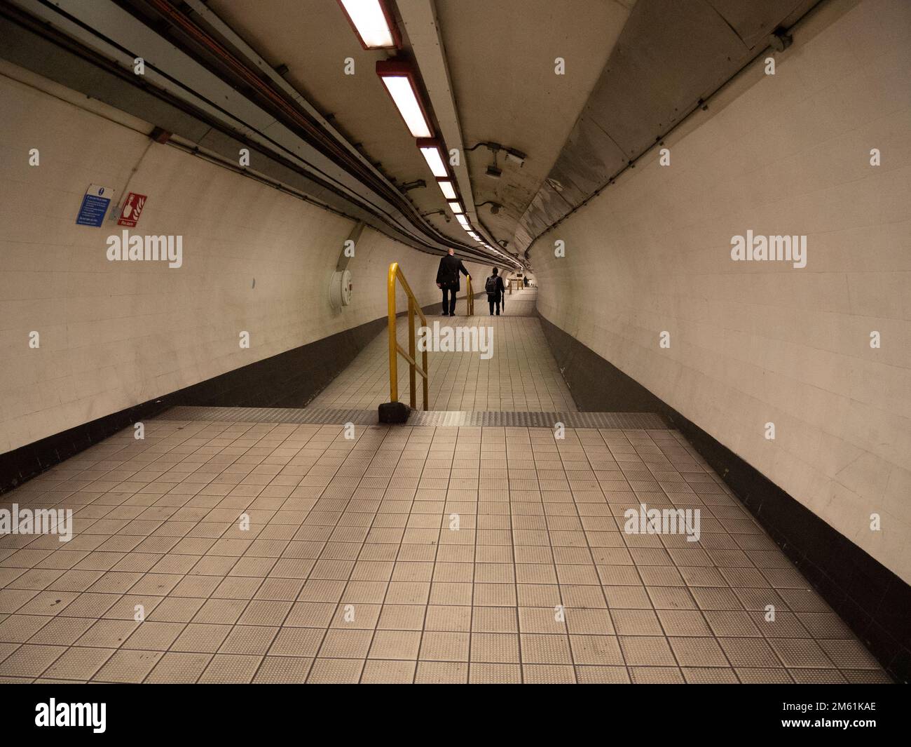 London UK Tunnel at Bank Station leading to the The Waterloo and City ...