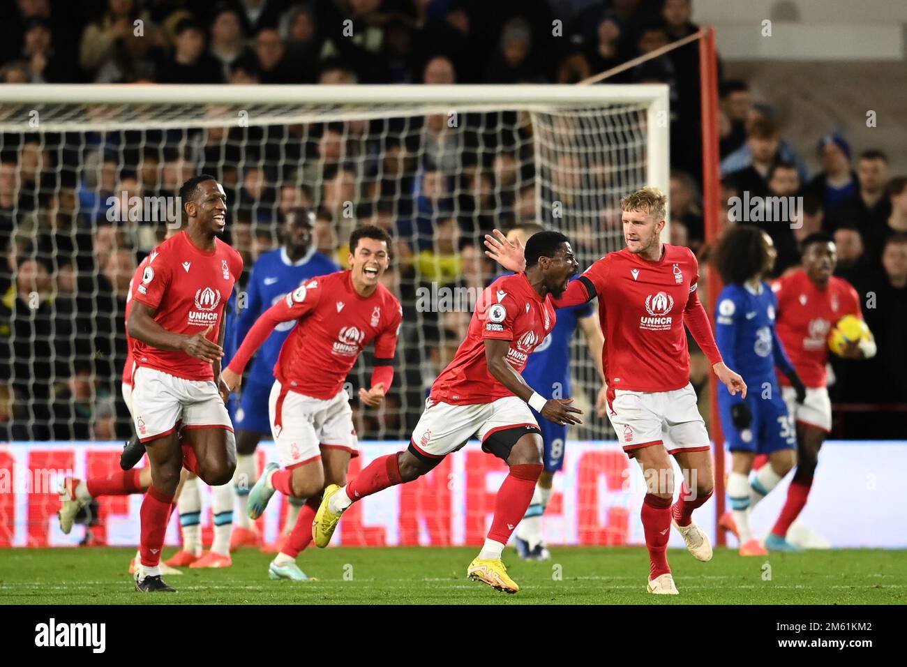 Serge Aurier #24 of Nottingham Forest celebrates his goal to make it 1 ...