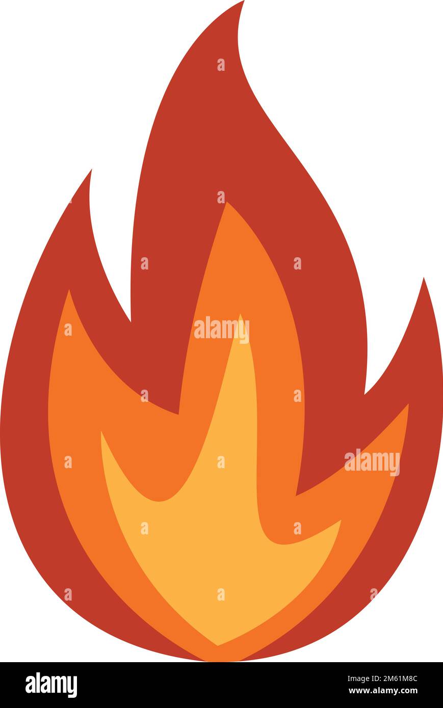 Fire flame warning icon. Flat illustration of Fire flame warning vector ...