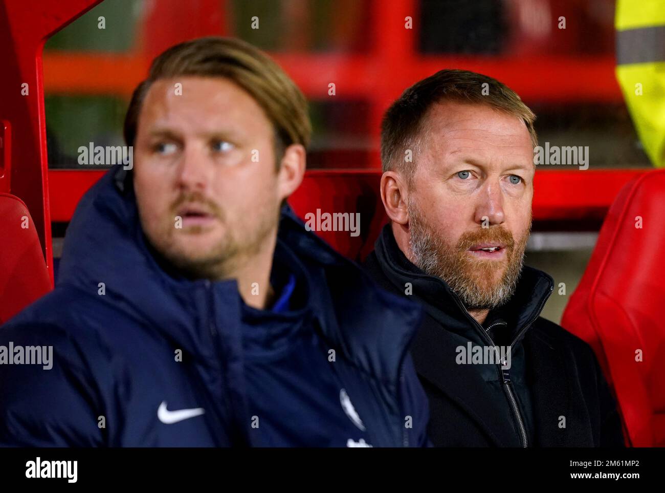 Chelsea manager Graham Potter (right) ahead of the Premier League match ...