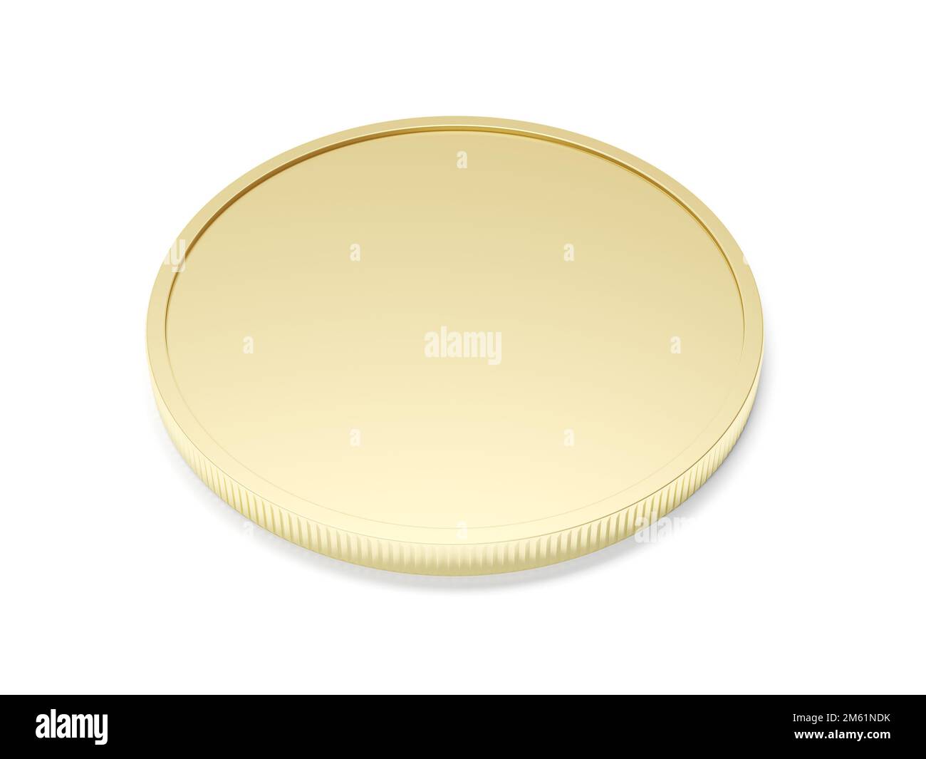 Gold blank coin isolated on white background. 3d illustration Stock ...