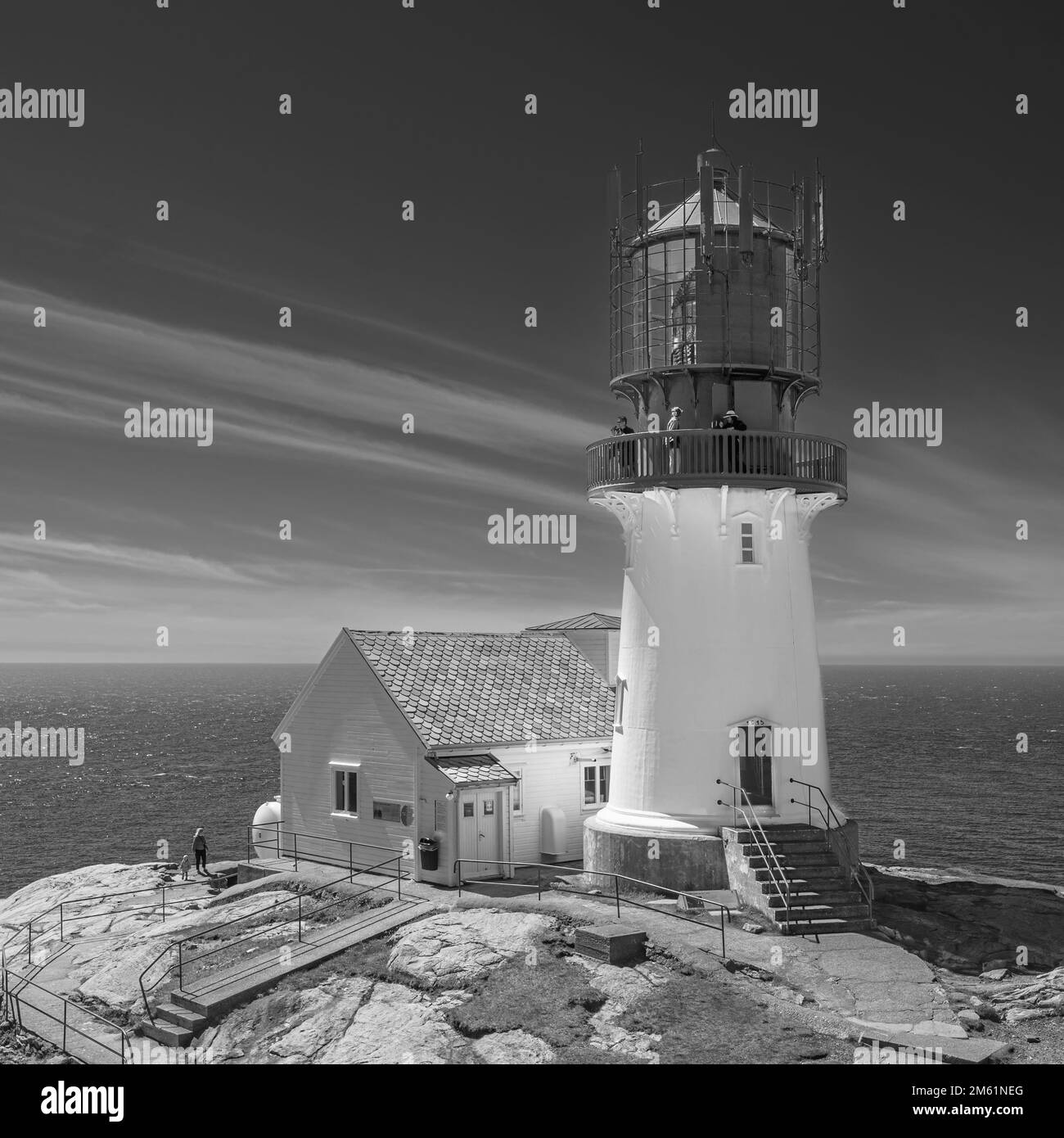 Lindesnes fyr lighthouse Black and White Stock Photos & Images - Alamy