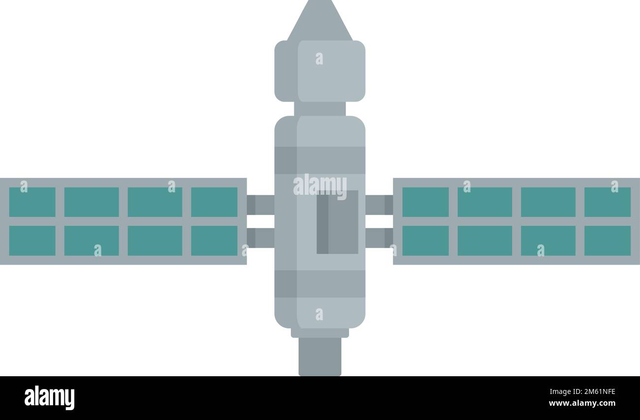 Solar space station icon flat vector. International astronaut station ...
