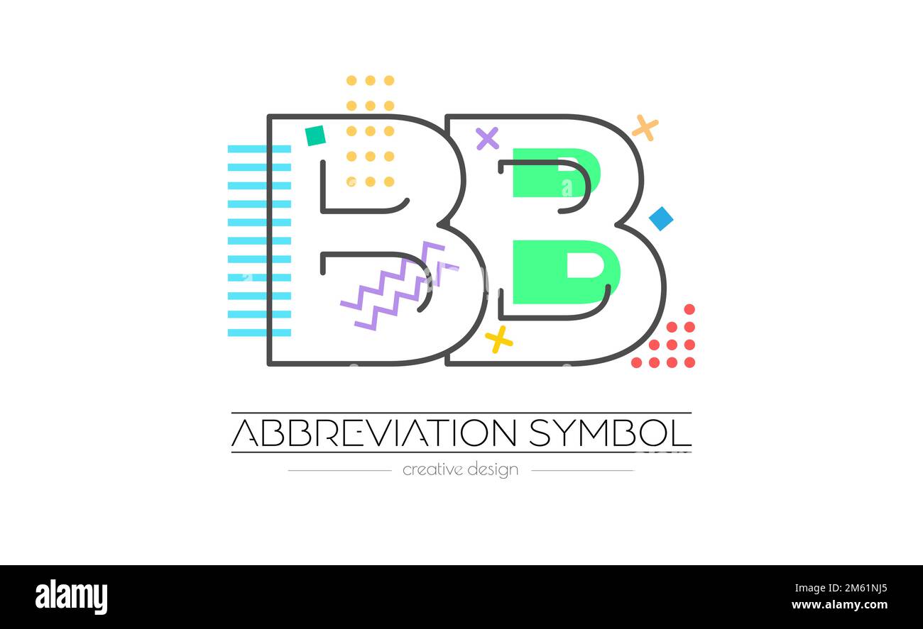Letters B and B. Merging of two letters. Initials logo or abbreviation ...