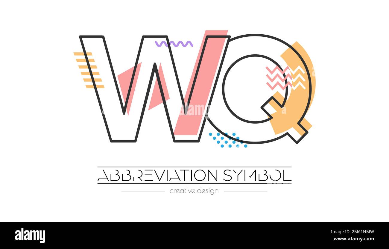 Letters W and Q. Merging of two letters. Initials logo or abbreviation ...