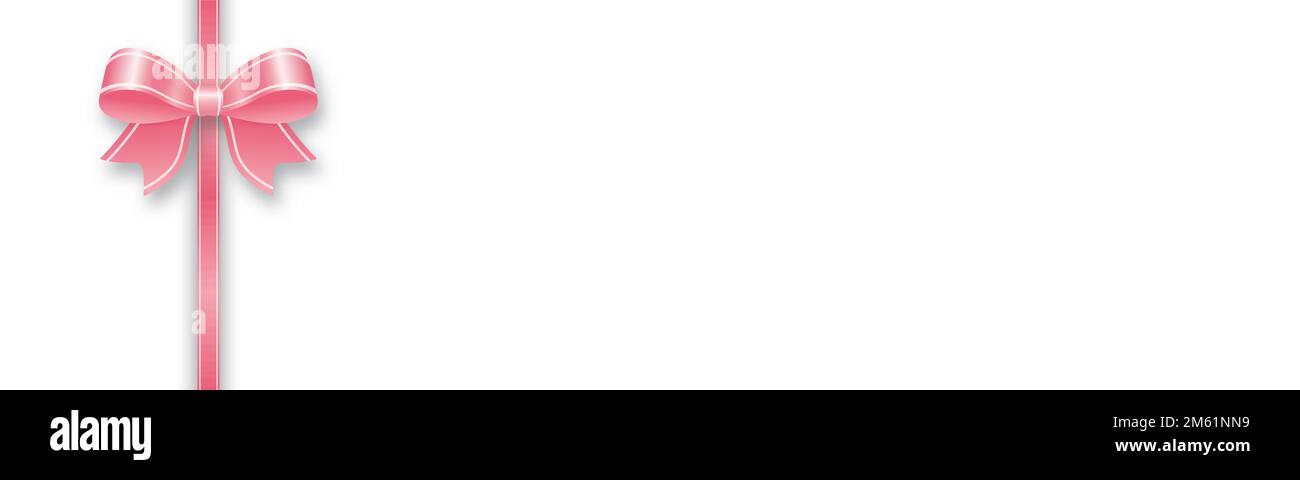 Pink satin ribbon with a bow. Template for background, greeting card ...