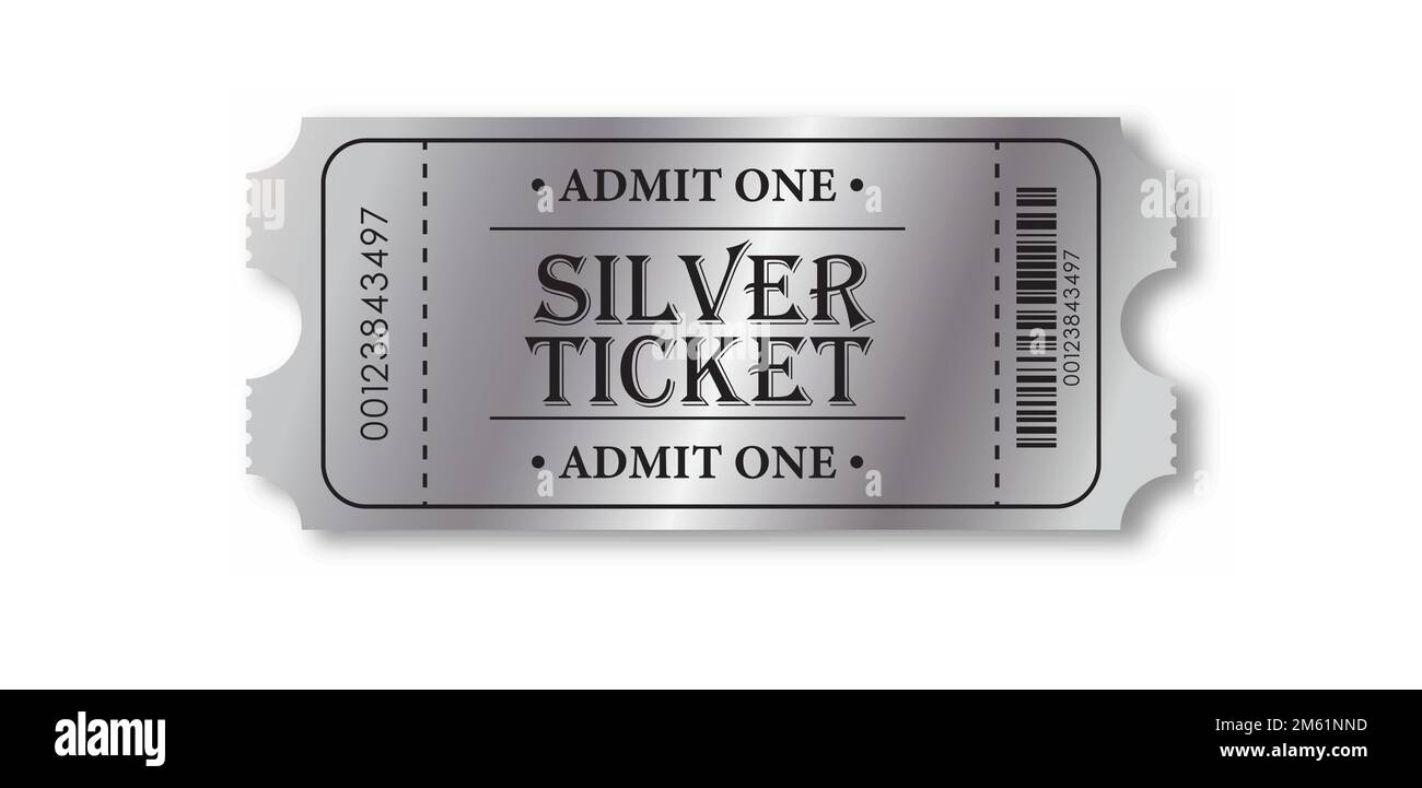 Silver Ticket. Vector illustration for websites, applications, cinemas ...
