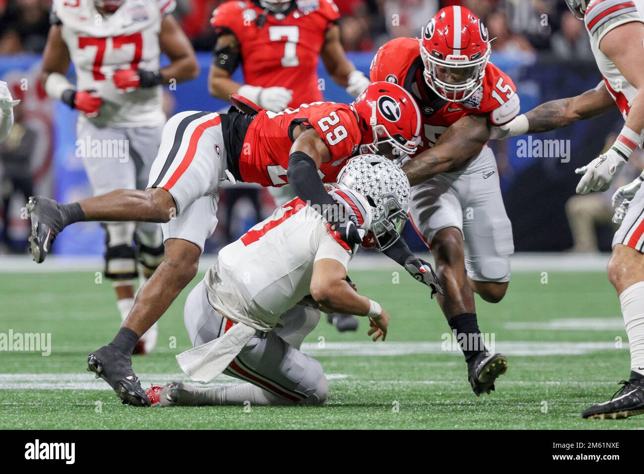 Atlanta, Georgia, USA. 1st Jan, 2023. Ohio State Buckeyes quarterback C ...