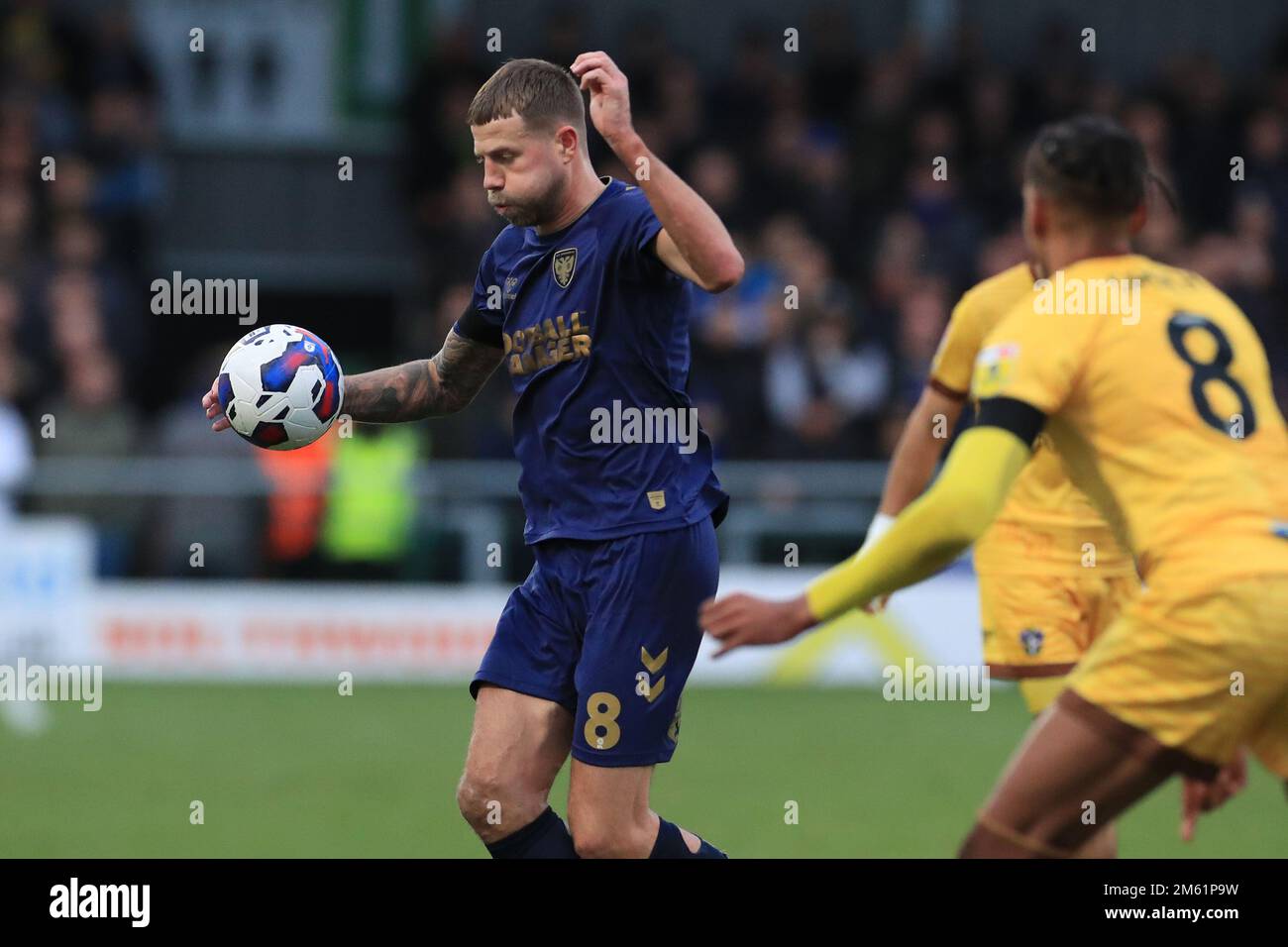 Sutton, UK. 01st Jan, 2023. Harry Pell of AFC Wimbledon in action ...