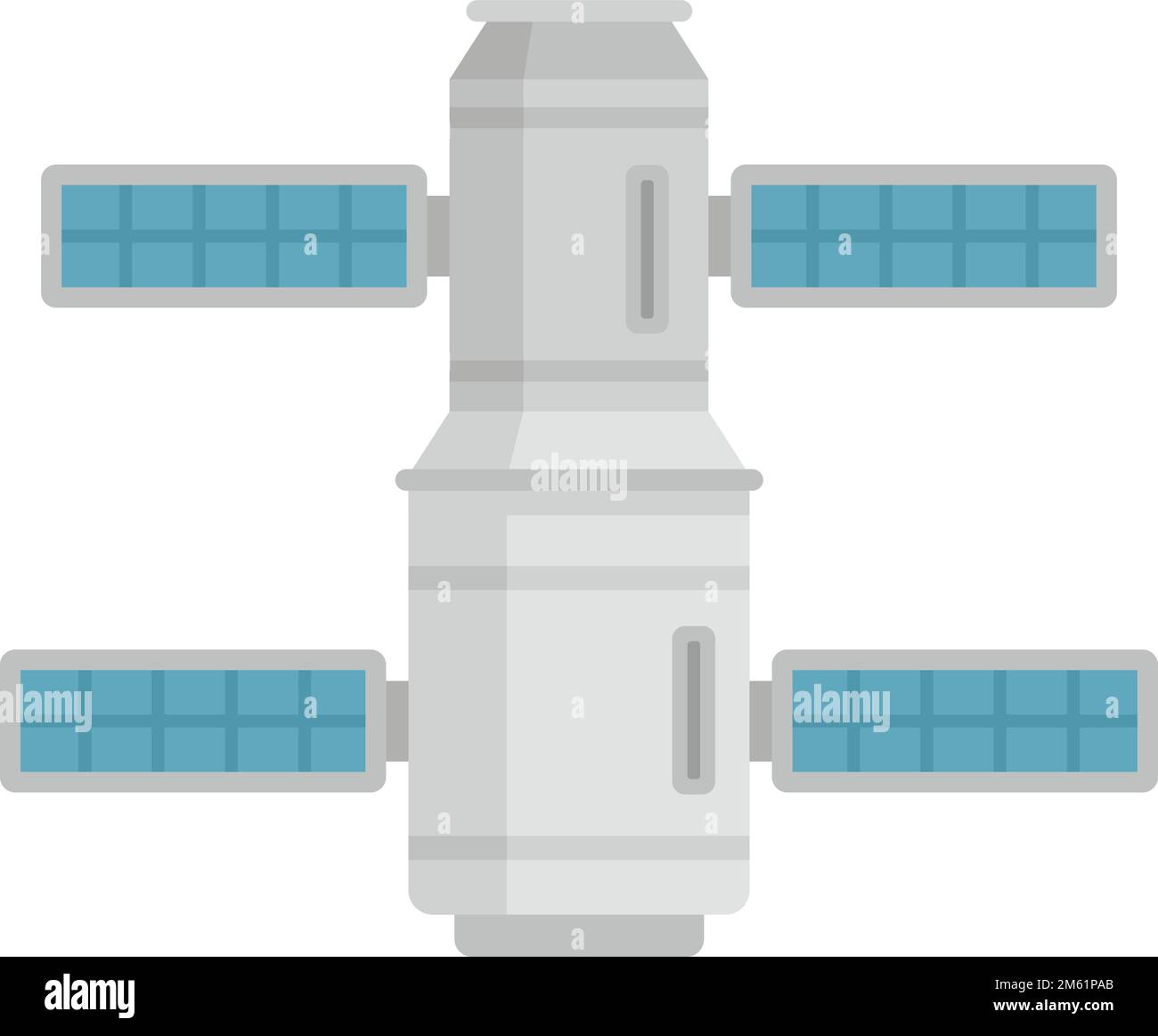 Small space station icon flat vector. International rocket. Solar space ...
