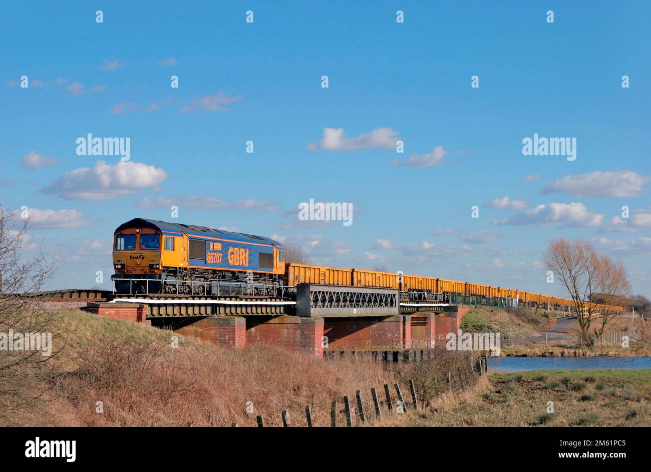 A GBRf Class 66 diesel locomotive number 66707 working an engineers ...