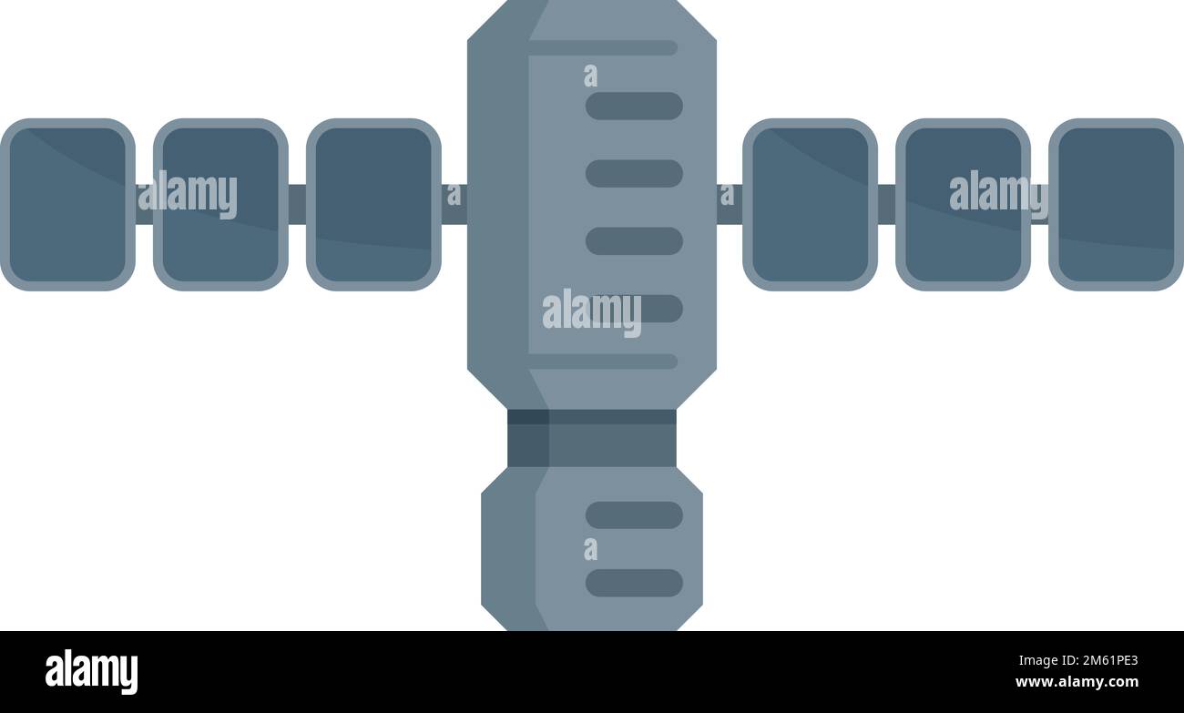 Energy space station icon flat vector. Nasa rocket base. Mars space ...