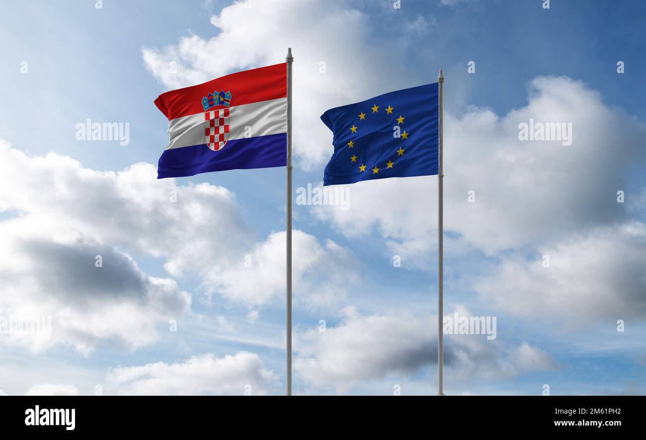 flag of croatia in europe croatia eu flag Croatia rings in the 2023 New ...