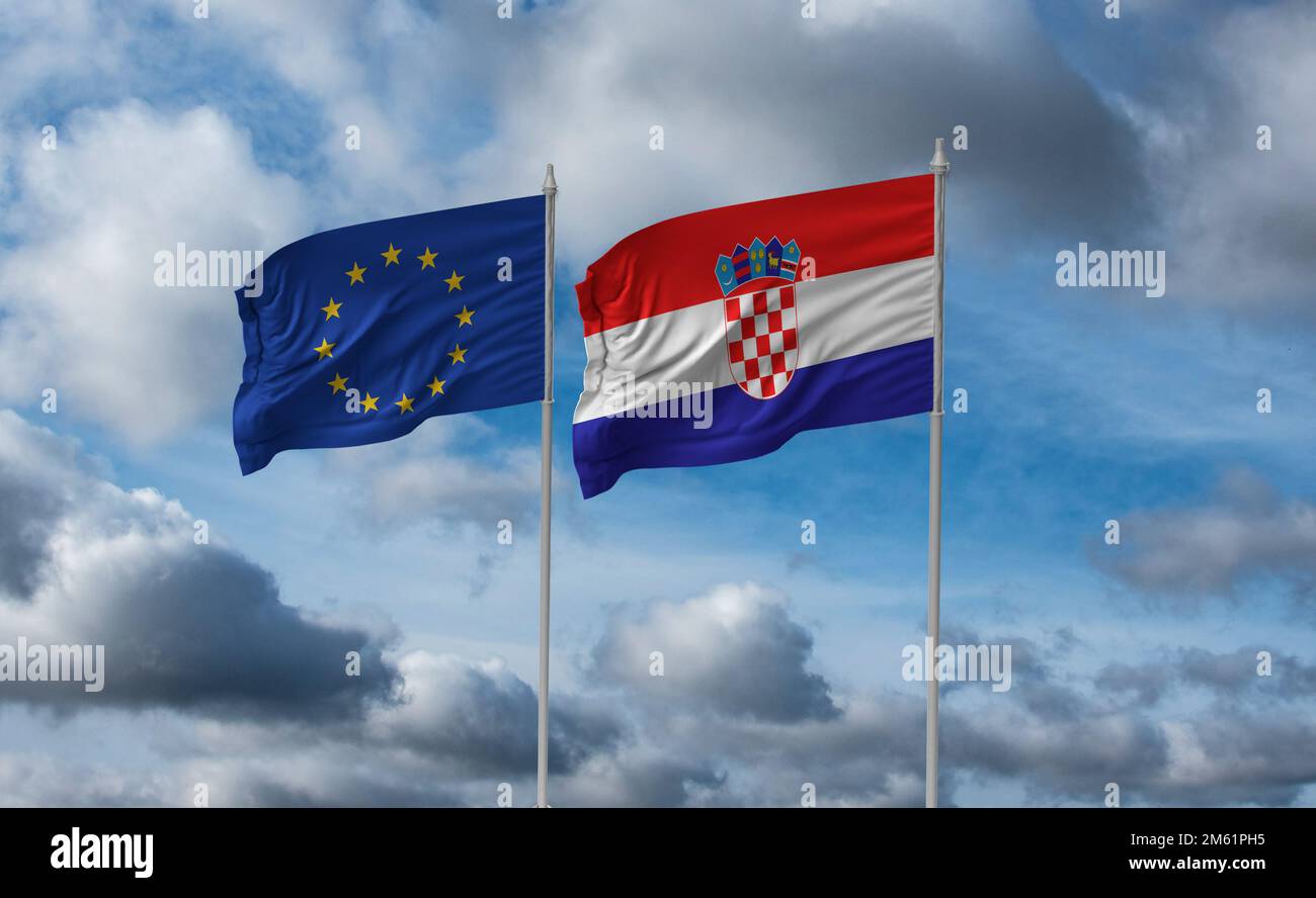 flag of croatia in europe croatia eu flag Croatia rings in the 2023 New ...