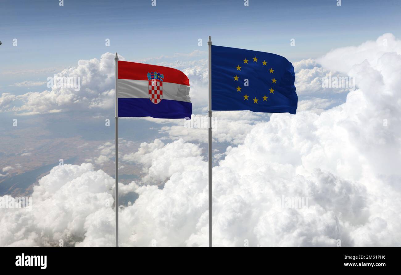 flag of croatia in europe croatia eu flag Croatia rings in the 2023 New ...