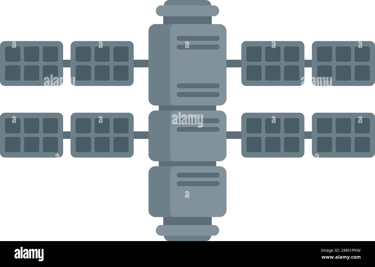 Science space station icon flat vector. International astronaut ship ...