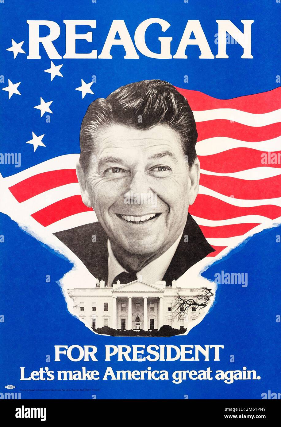 Ronald Reagan campaign poster - political - 1980. Lets make America ...