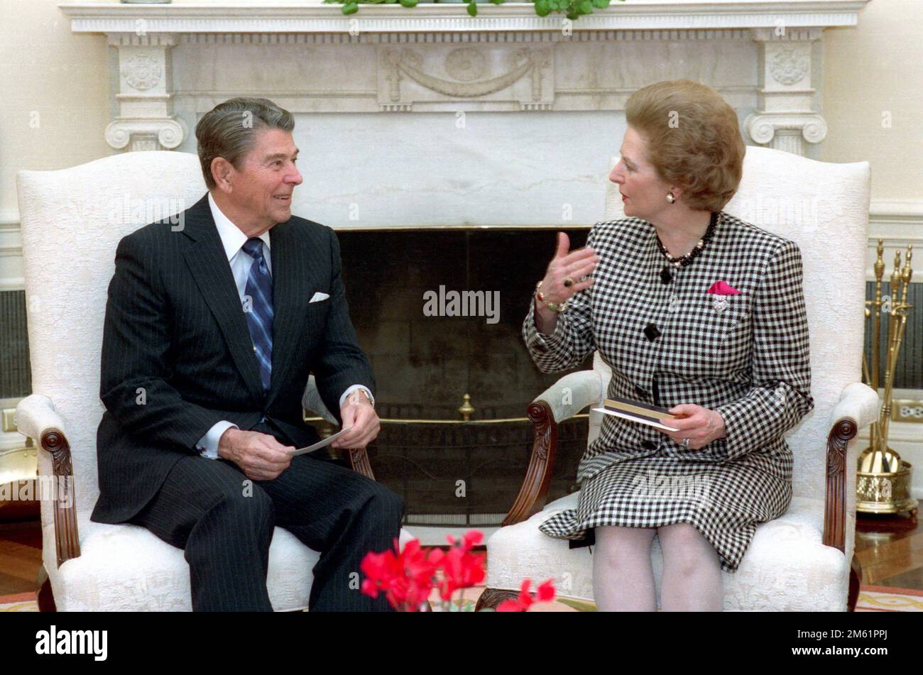 US President Ronald Reagan and Prime Minister Margaret Thatcher of the ...