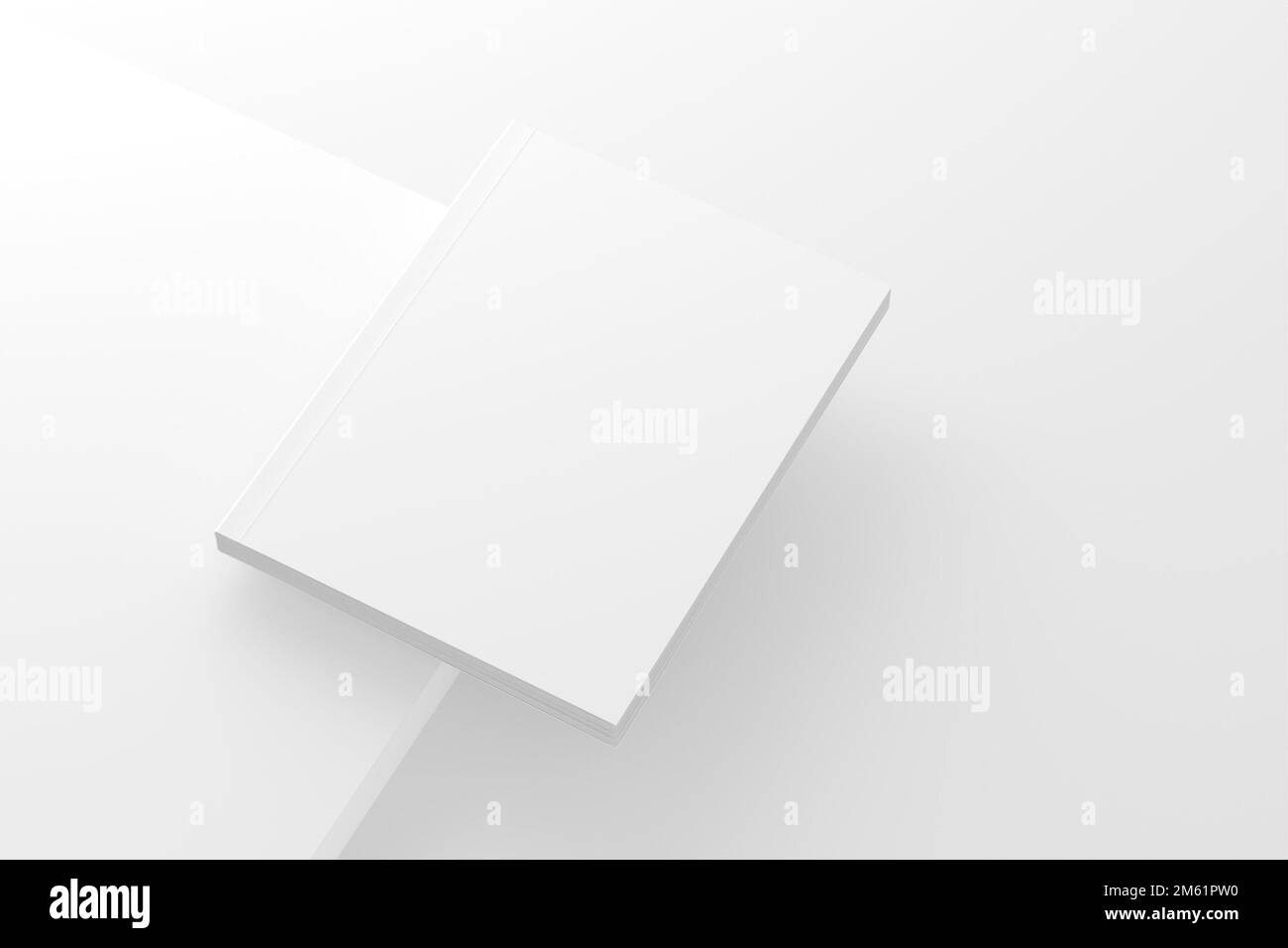 US Letter Softcover Book Cover White Blank Mockup Stock Photo - Alamy