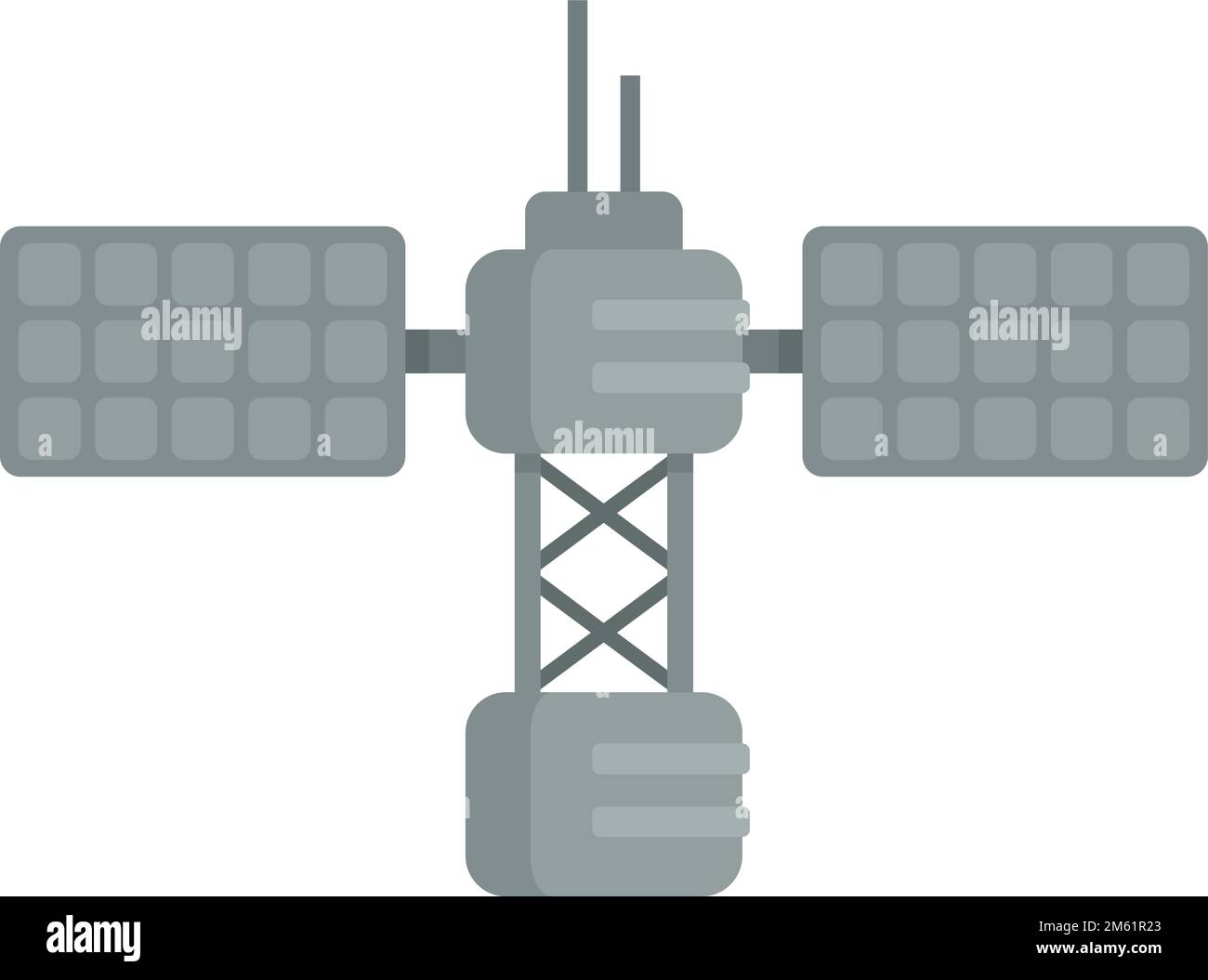 Panel space station icon flat vector. Satellite spaceship ...