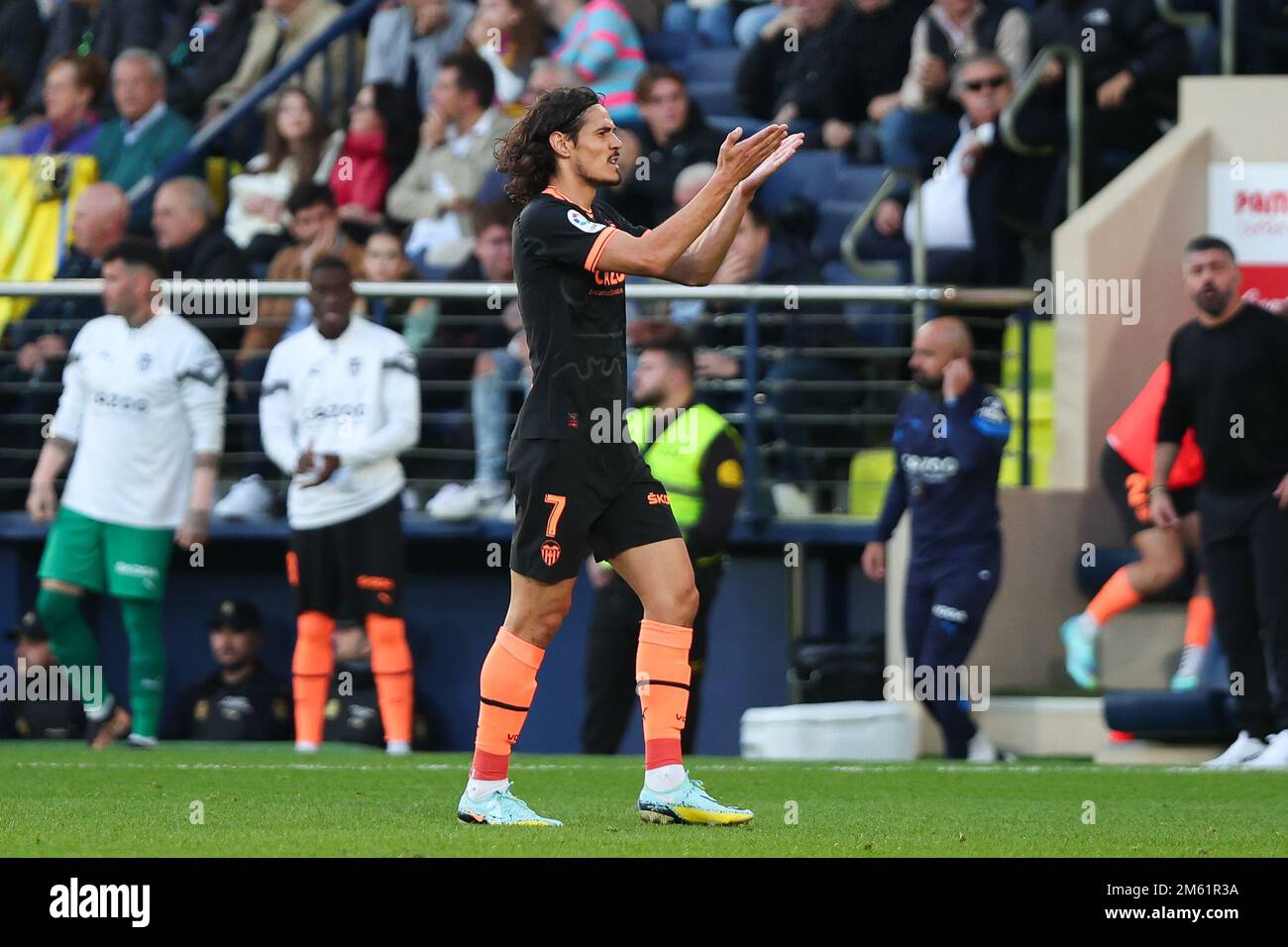 Edinson Cavani of Valencia CF celebrates a goal during the La Liga ...
