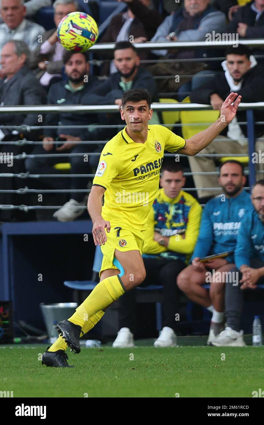 Gerard Moreno of Villarreal CF in action during the La Liga match ...