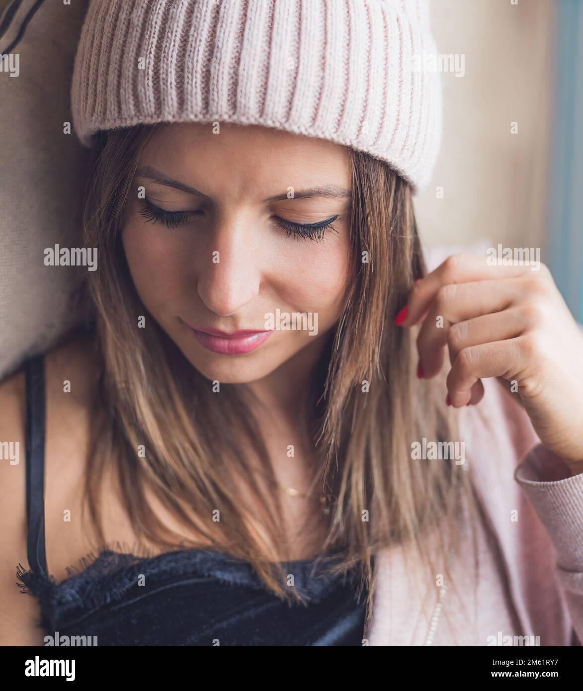 Cap looking down hi-res stock photography and images - Alamy