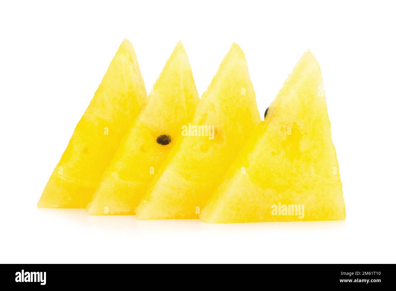 watermelon yellow slice isolated on white background Stock Photo - Alamy