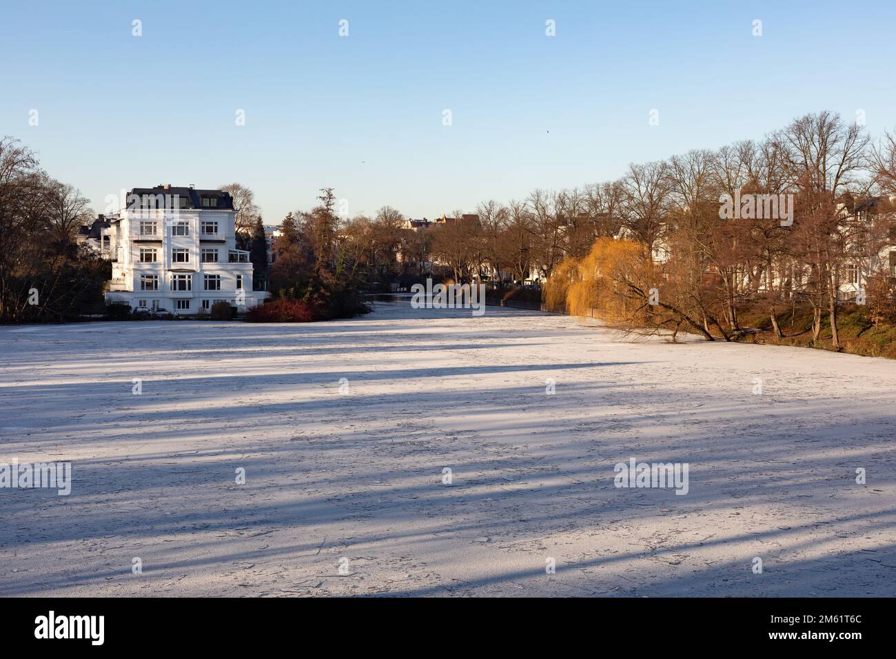 frozen Alster estuary in winter Stock Photo - Alamy