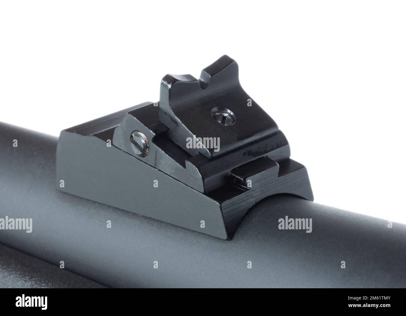 Fully adjustable rear sight on a rifle isolated on white Stock Photo ...