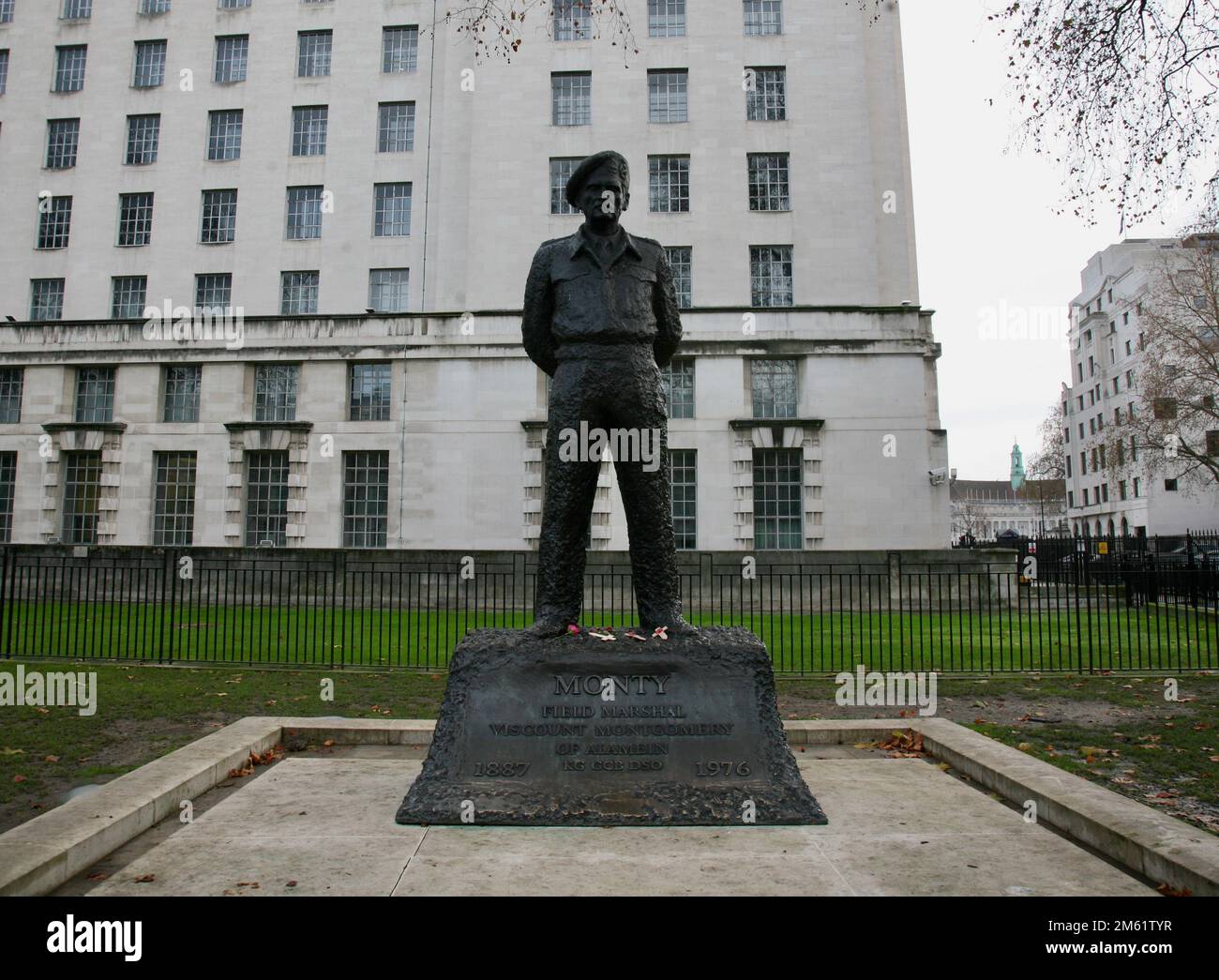 A bronze statue of Field Marshal Bernard Law Montgomery in the City of ...