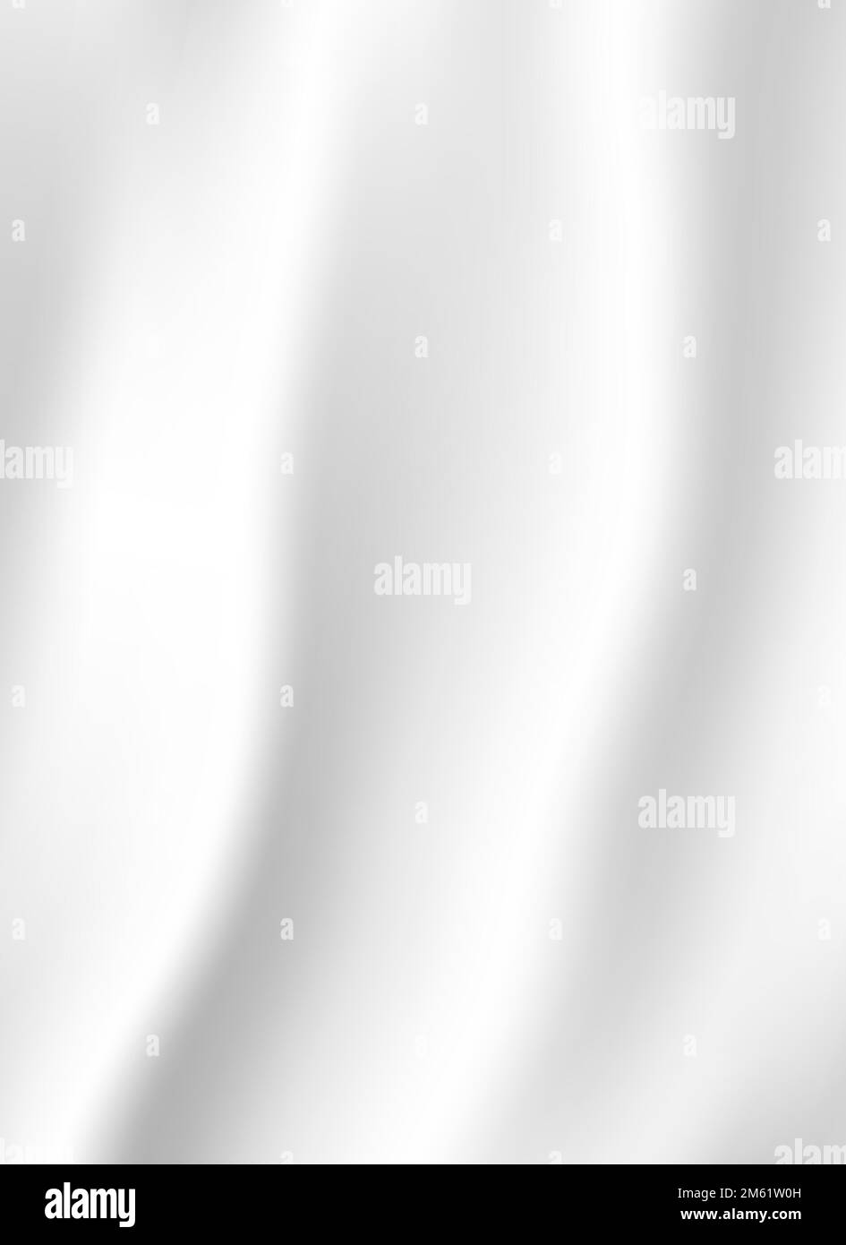 Abstract background with crumpled wavy white silk or satin 3d. Vertical ...
