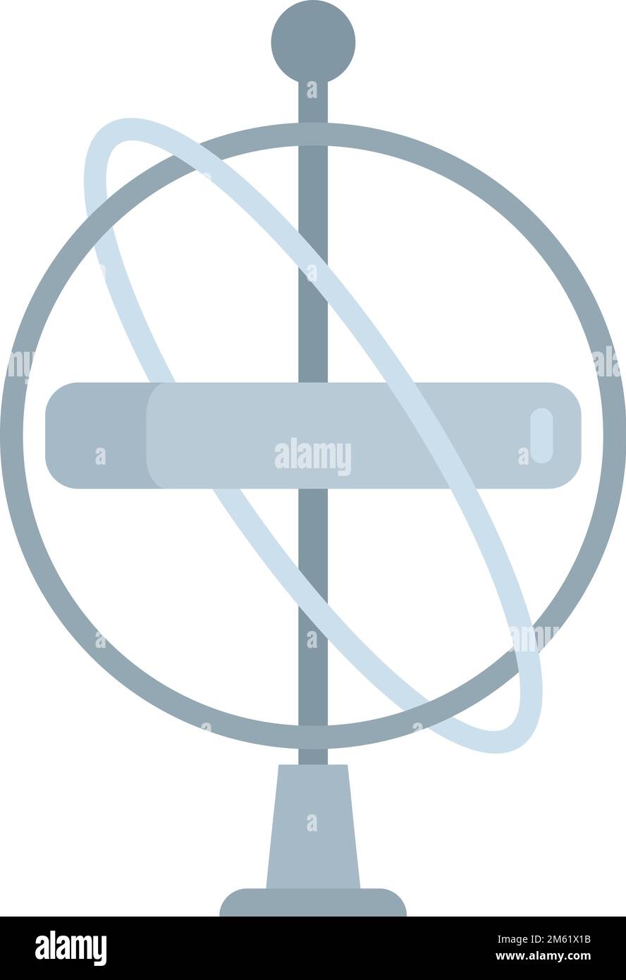 Gyroscope Icon Flat Vector Gyroscope Sensor Gyro Momentum Isolated