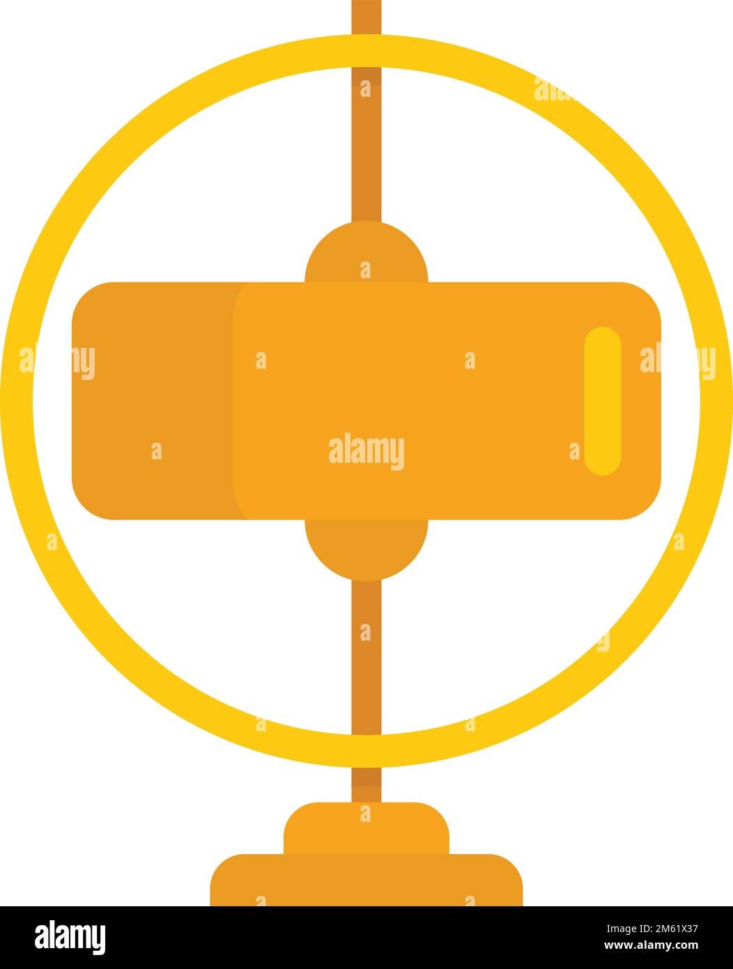 Gyroscope stand icon flat vector. Sensor momentum. Gravity ...