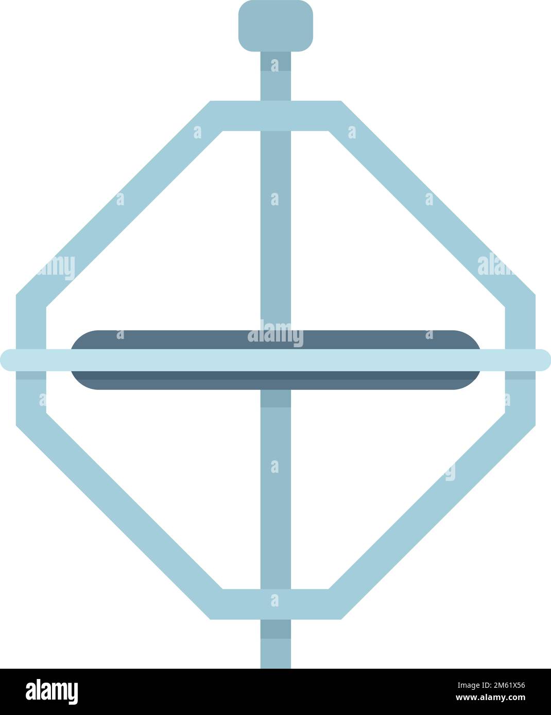 Steel gyroscope icon flat vector. Sensor stand. Gyro gravity isolated ...