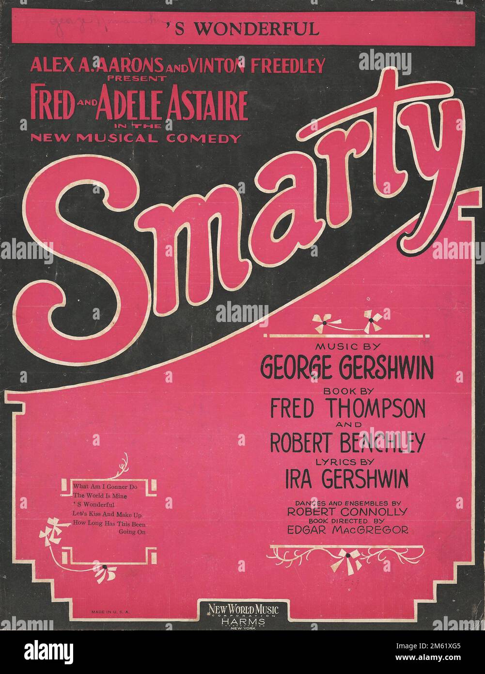 "Smarty" 1927 Gershwin Astaire Musical Sheet Music Cover Stock Photo ...