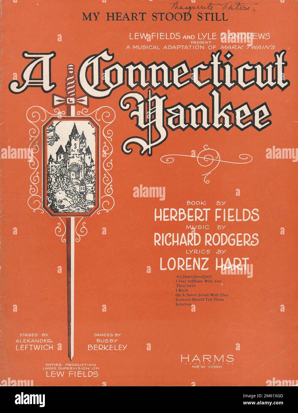 "A Connecticut Yankee" 1927 Rodgers and Hart Musical Sheet Music Cover ...